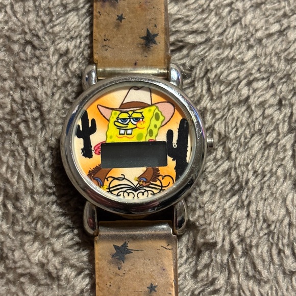 Viacom | Accessories | Spongebob Squarepants Cowboy Digital Watch Comes ...